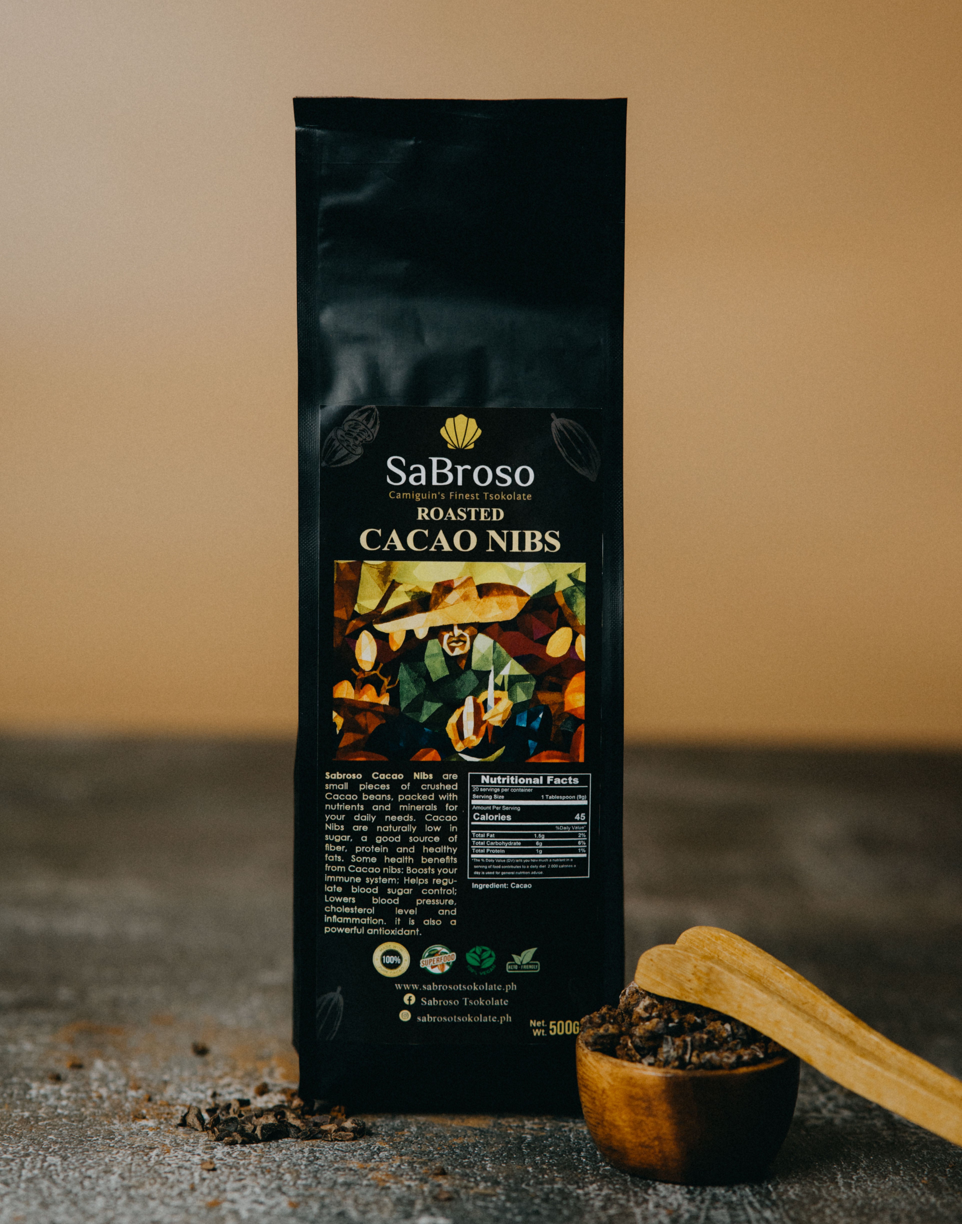 Pure Roasted Cacao Nibs - 500g – Sabroso Tsokolate